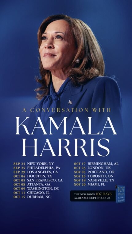 Kamala Harris Launches 17-City Book Tour for Memoir 107 Days - The ...